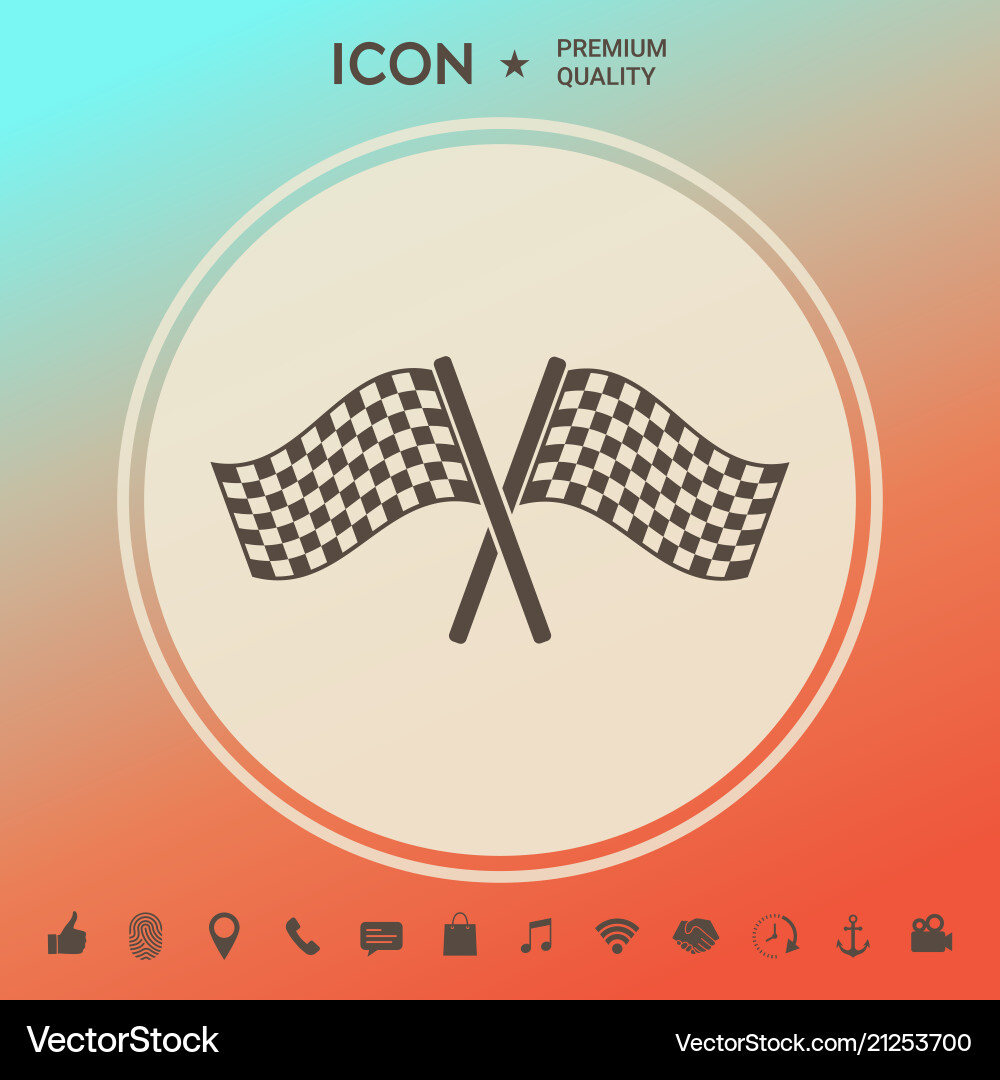 Start finish cross flags icon Royalty Free Vector Image