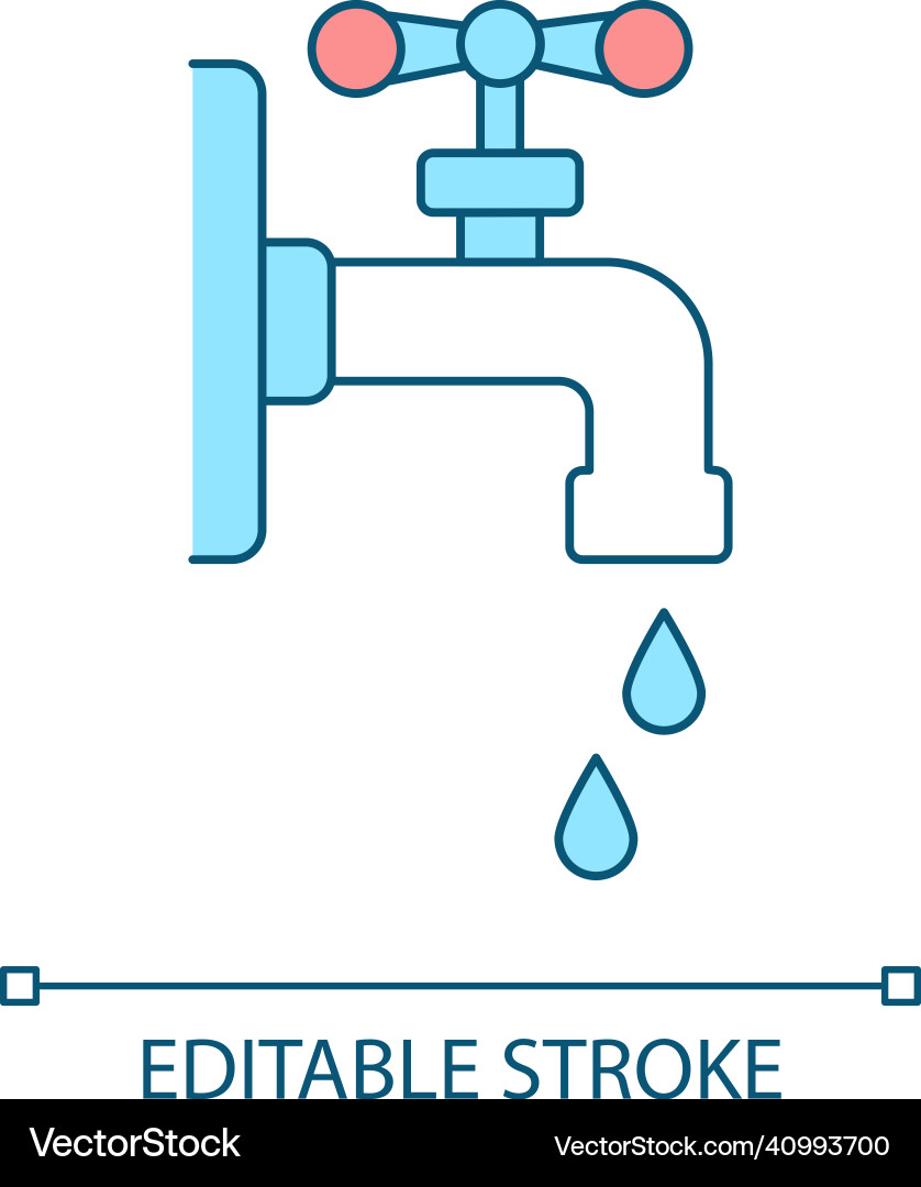 Water outflow rgb color icon Royalty Free Vector Image