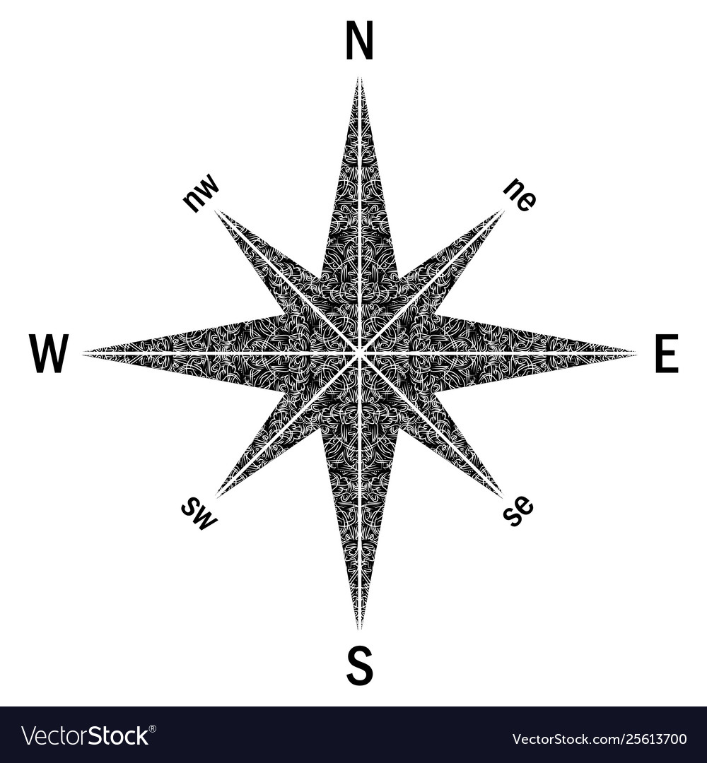 White pattern windrose Royalty Free Vector Image