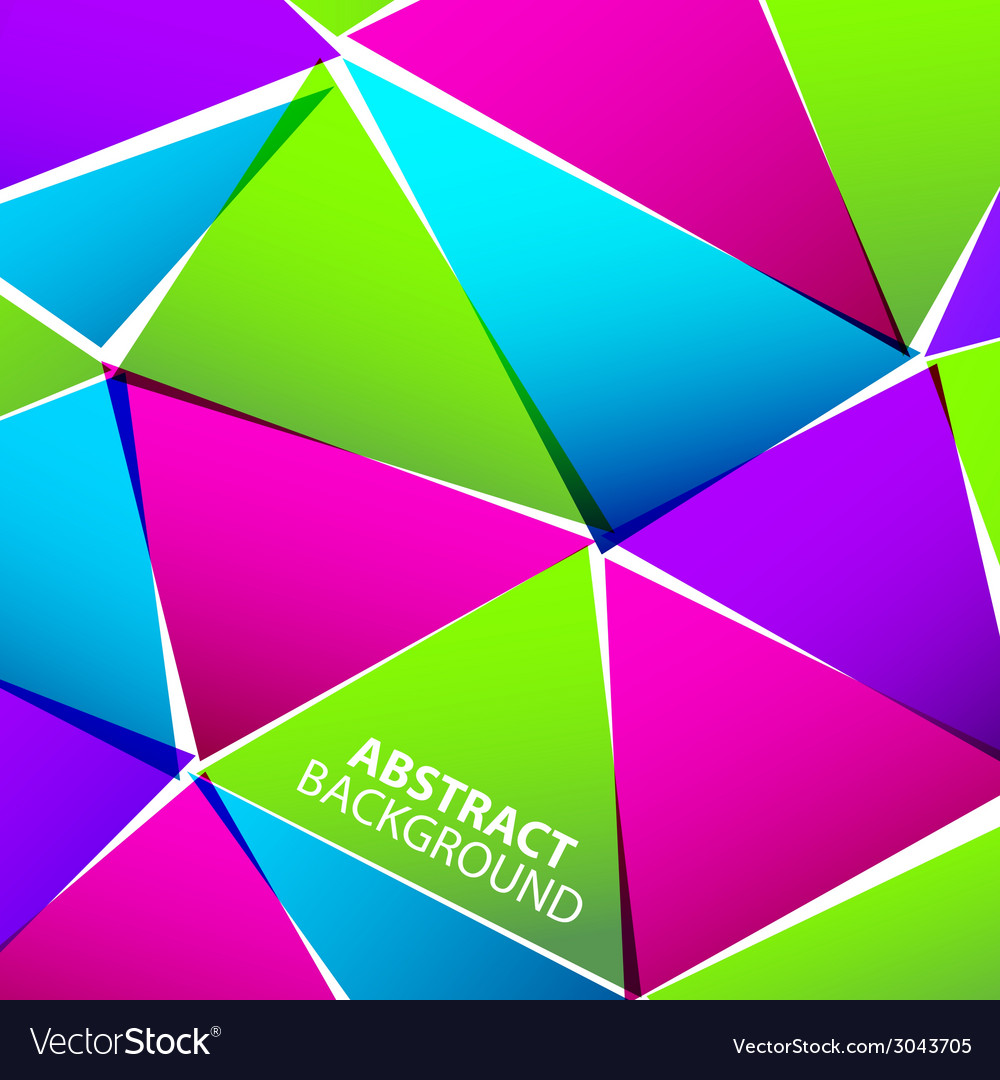 Abstract colorful paper triangle background Vector Image