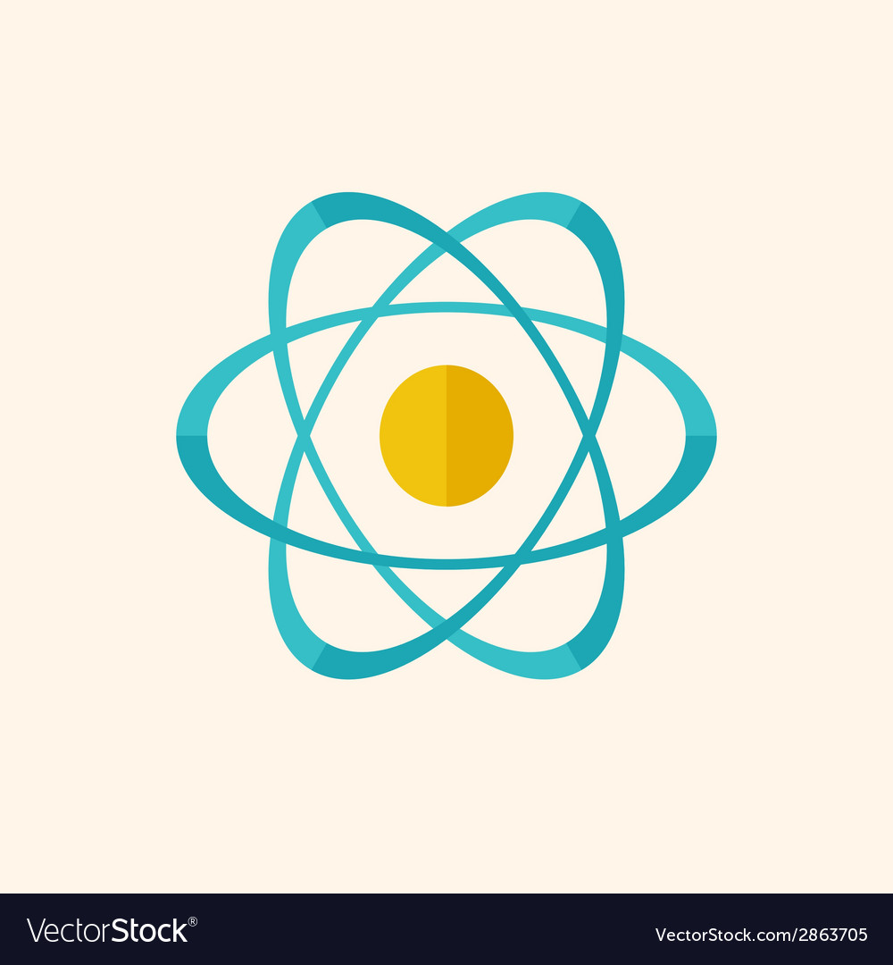 Atom Flat Icon Royalty Free Vector Image - VectorStock