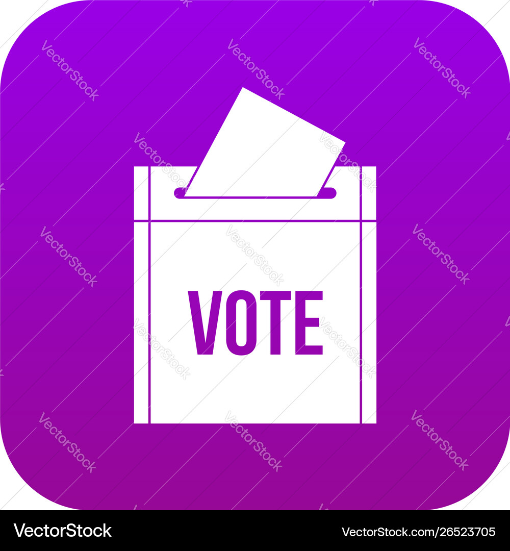 Ballot box icon digital purple Royalty Free Vector Image