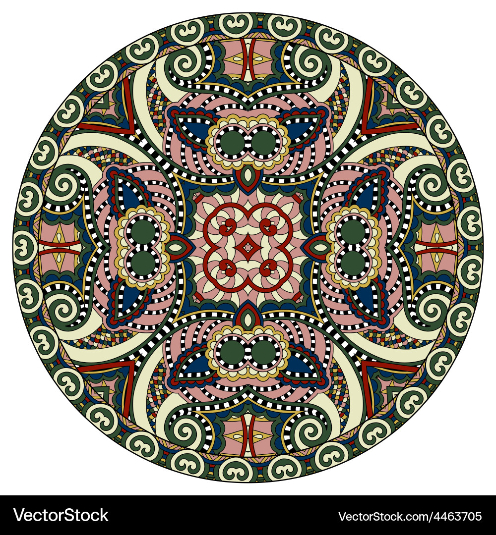 Decorative design of circle dish template round Vector Image