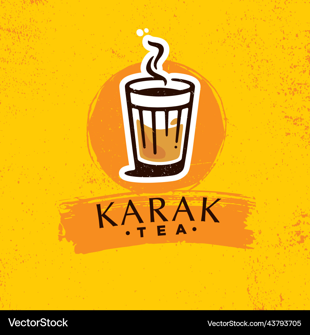 Karak milk chai on organic background Royalty Free Vector
