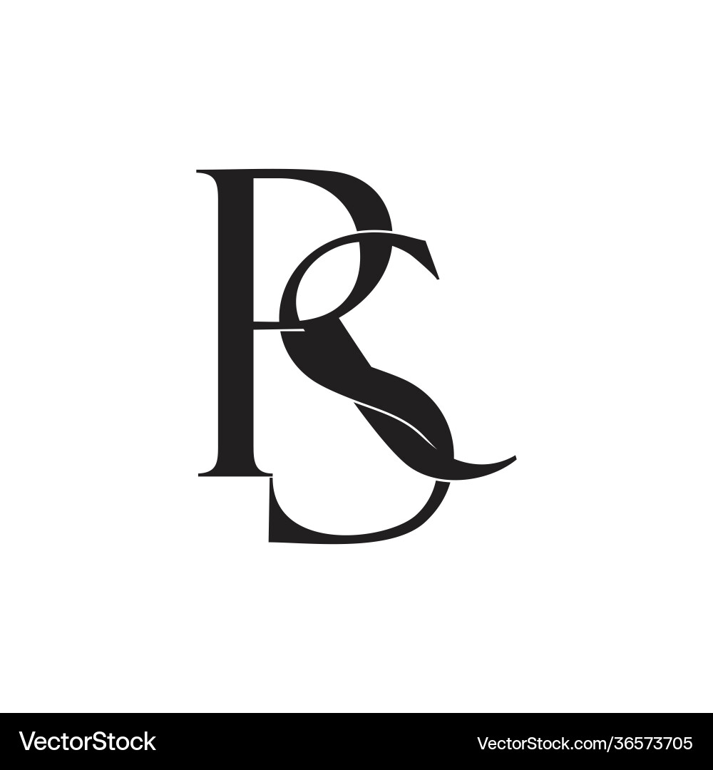 Letters rs simple linked logo Royalty Free Vector Image