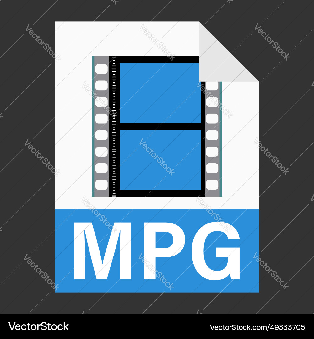 Modern flat design of mpg file icon for web Vector Image