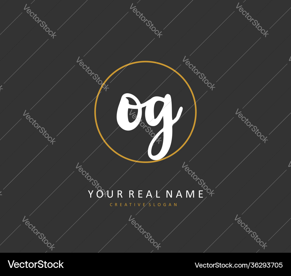 Og initial letter handwriting and signature logo Vector Image