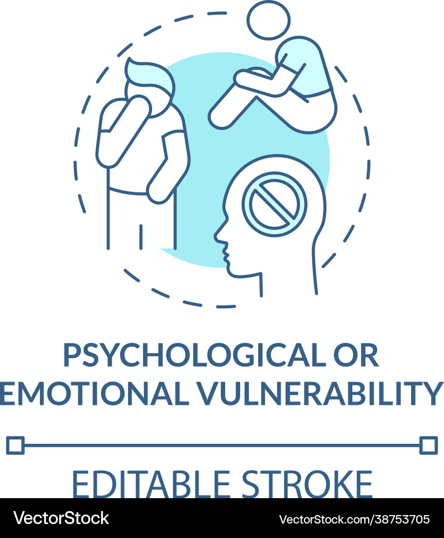 Psychological or emotional vulnerability blue Vector Image