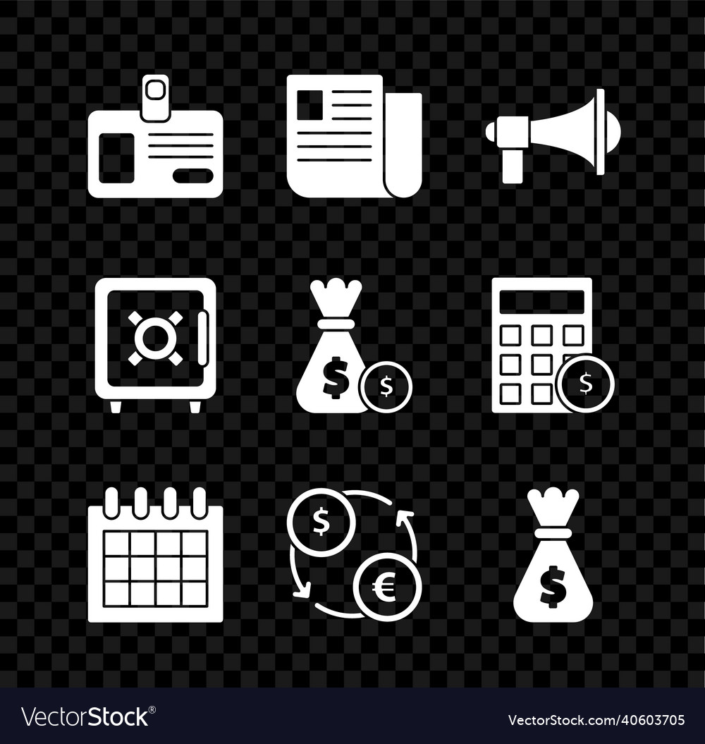 Set identification badge file document megaphone Vector Image Set identification badge file document megaphone Vector Image