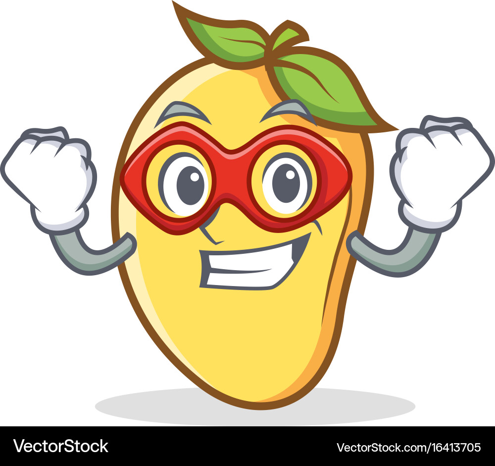 Super hero mango character cartoon mascot Vector Image