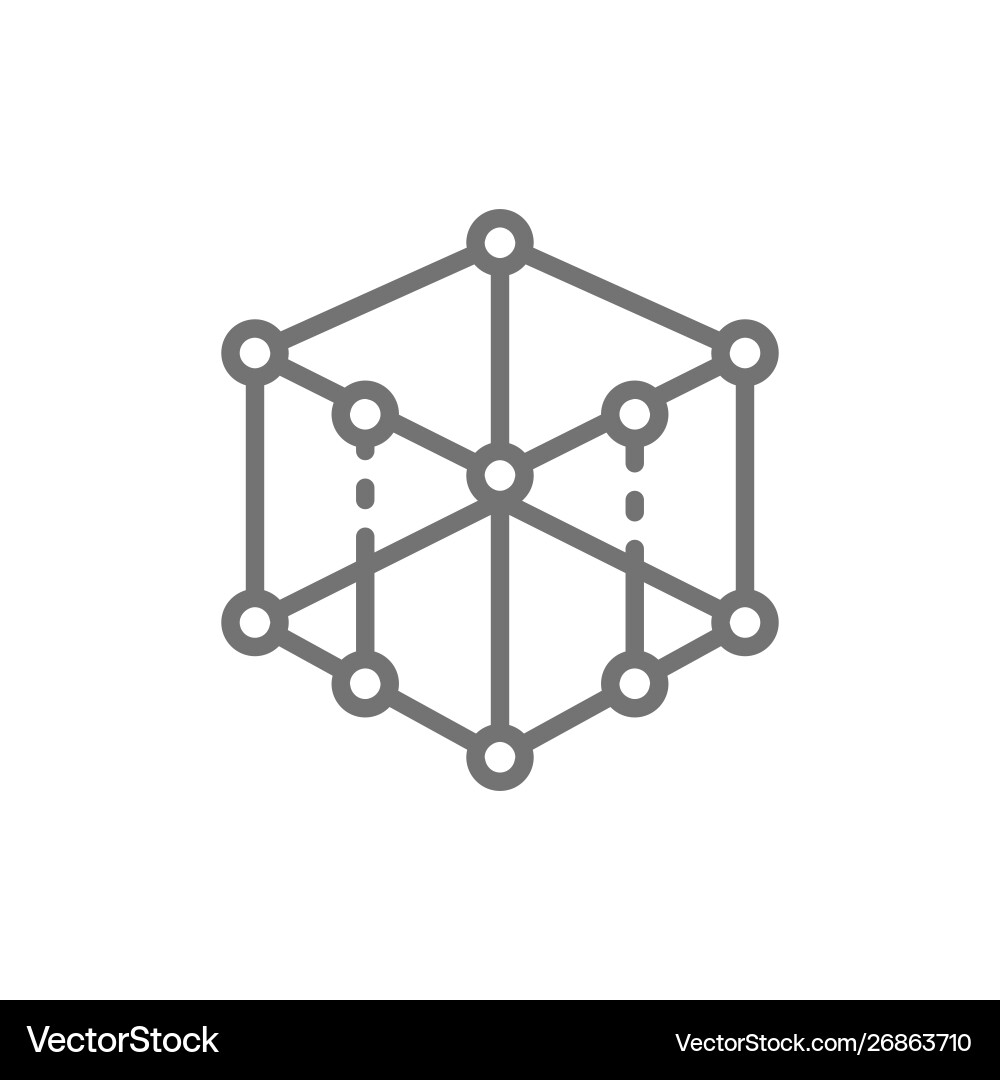 3d product modeling line icon isolated on white Vector Image