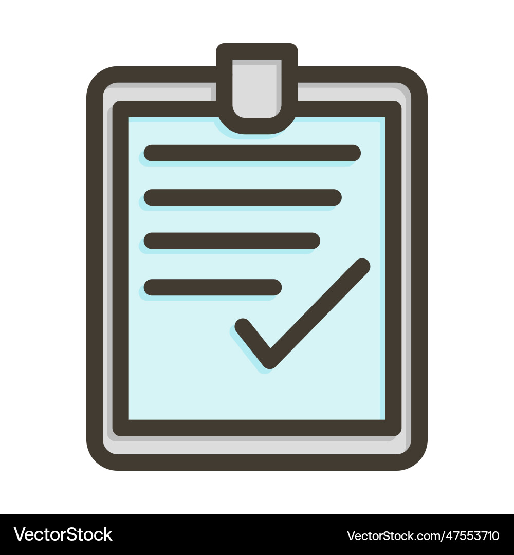 Approval thick line filled colors for personal Vector Image