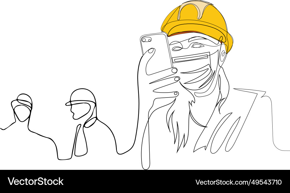 Construction manager and engineer working Vector Image