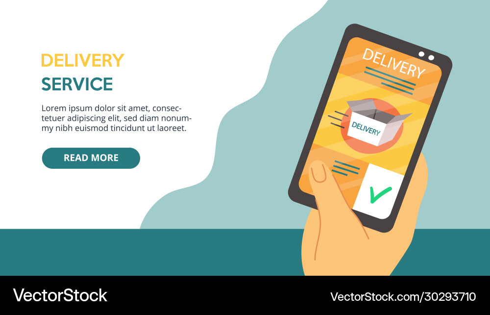 Delivery service concept website landing page Vector Image