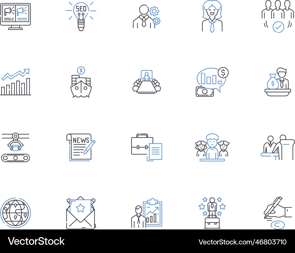 Futuristic outlook line icons collection Vector Image