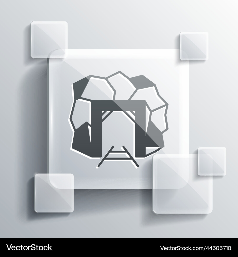 Grey mine entrance icon isolated Royalty Free Vector Image