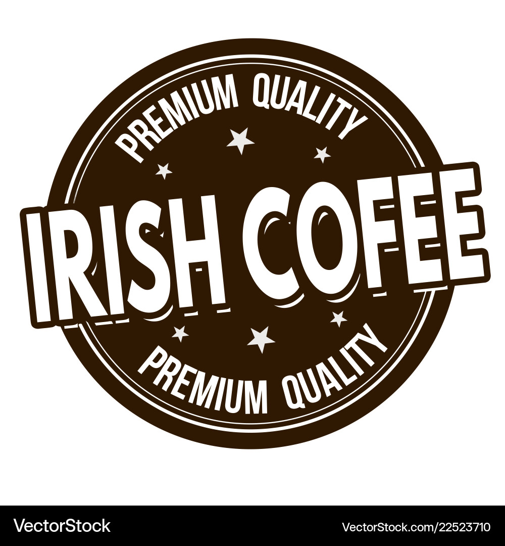 Irish coffee sign or stamp Royalty Free Vector Image