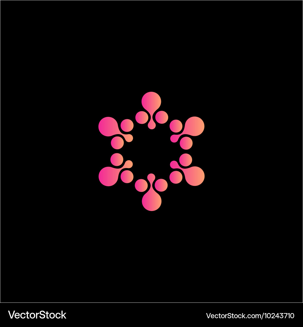 Isolated abstract pink flower logo round Vector Image