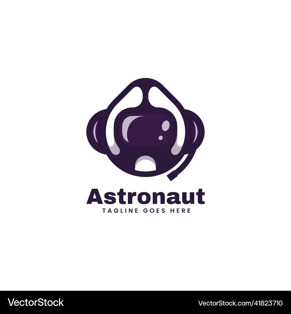 Logo astronaut simple mascot style Royalty Free Vector Image