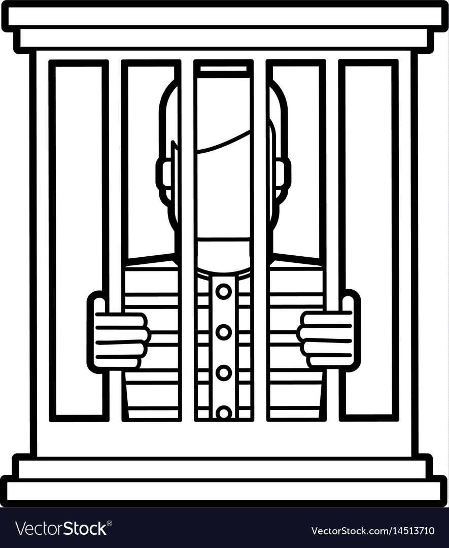 Male prisoner behind bars icon image Royalty Free Vector Male prisoner behind bars icon image Royalty Free Vector
