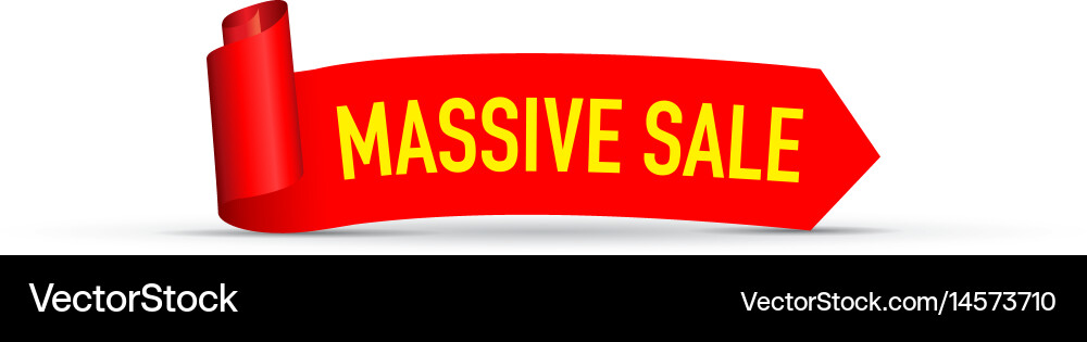 Massive red sale sign Royalty Free Vector Image
