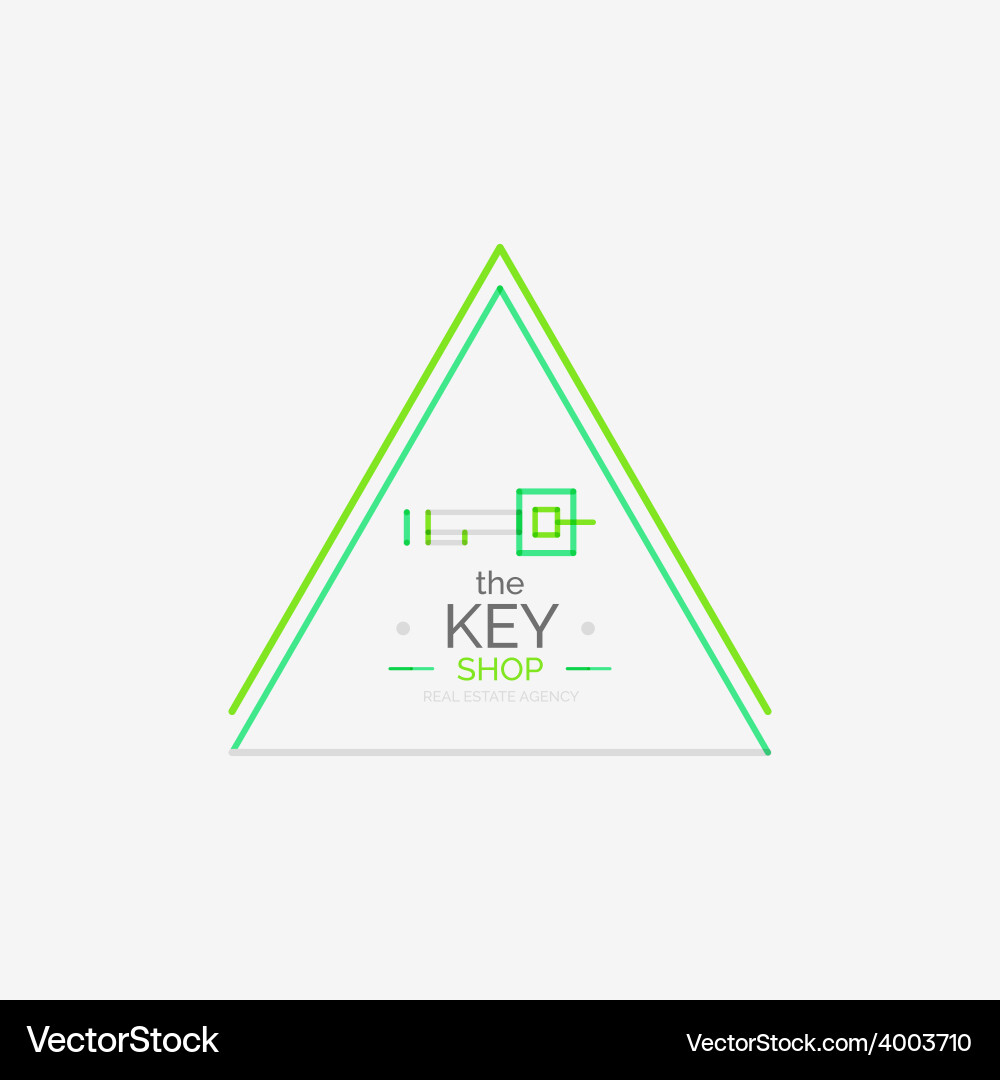 Minimal line design shopping stamps key Royalty Free Vector