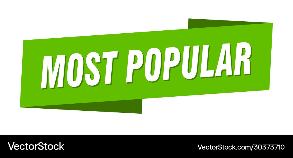 Most popular banner template ribbon Royalty Free Vector
