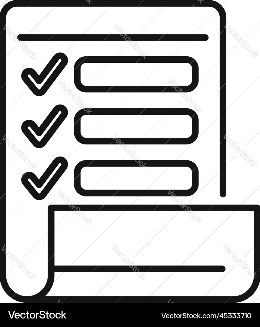 Paper task roll icon outline person event Vector Image
