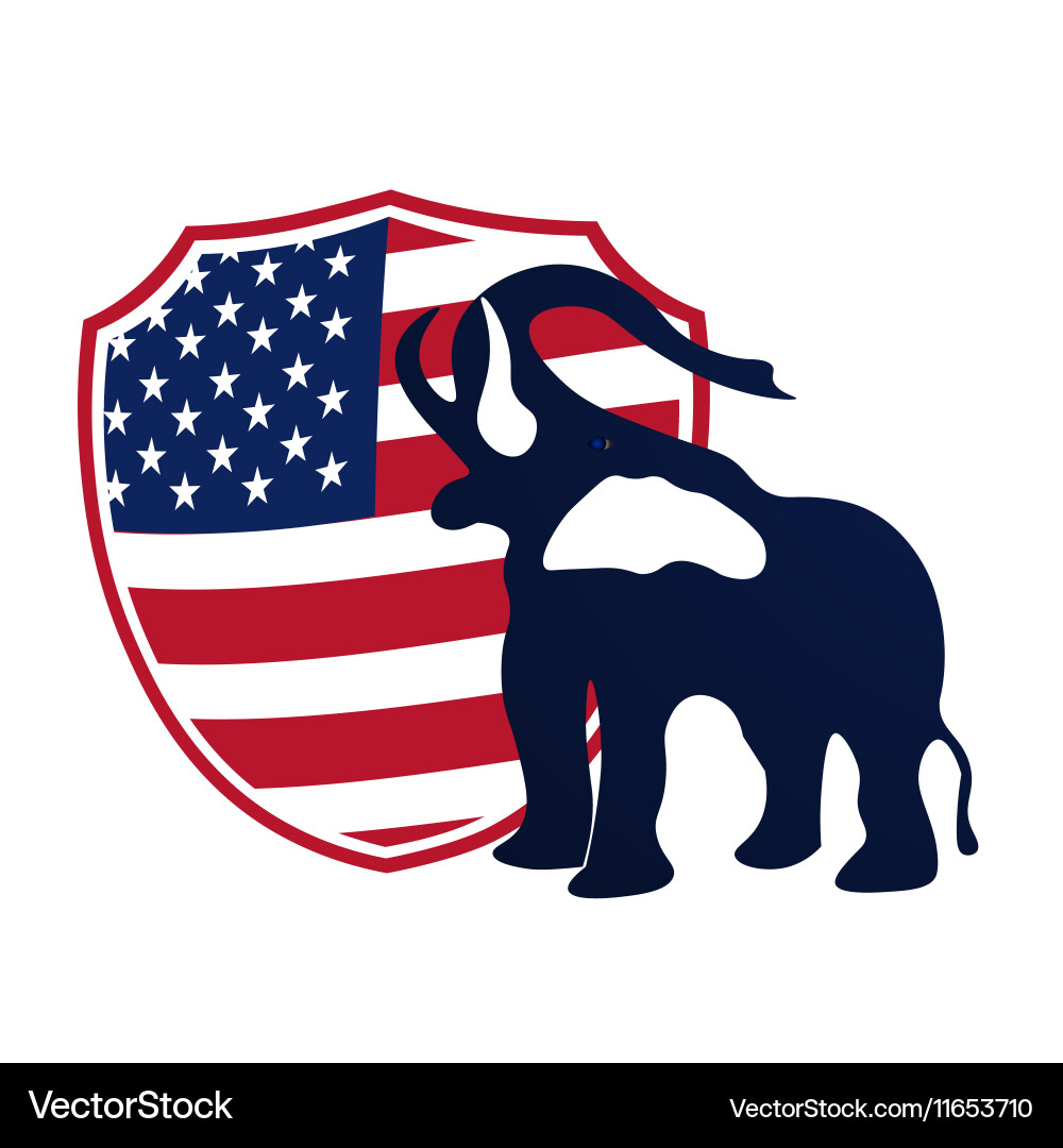 Republican elephant in the background Royalty Free Vector