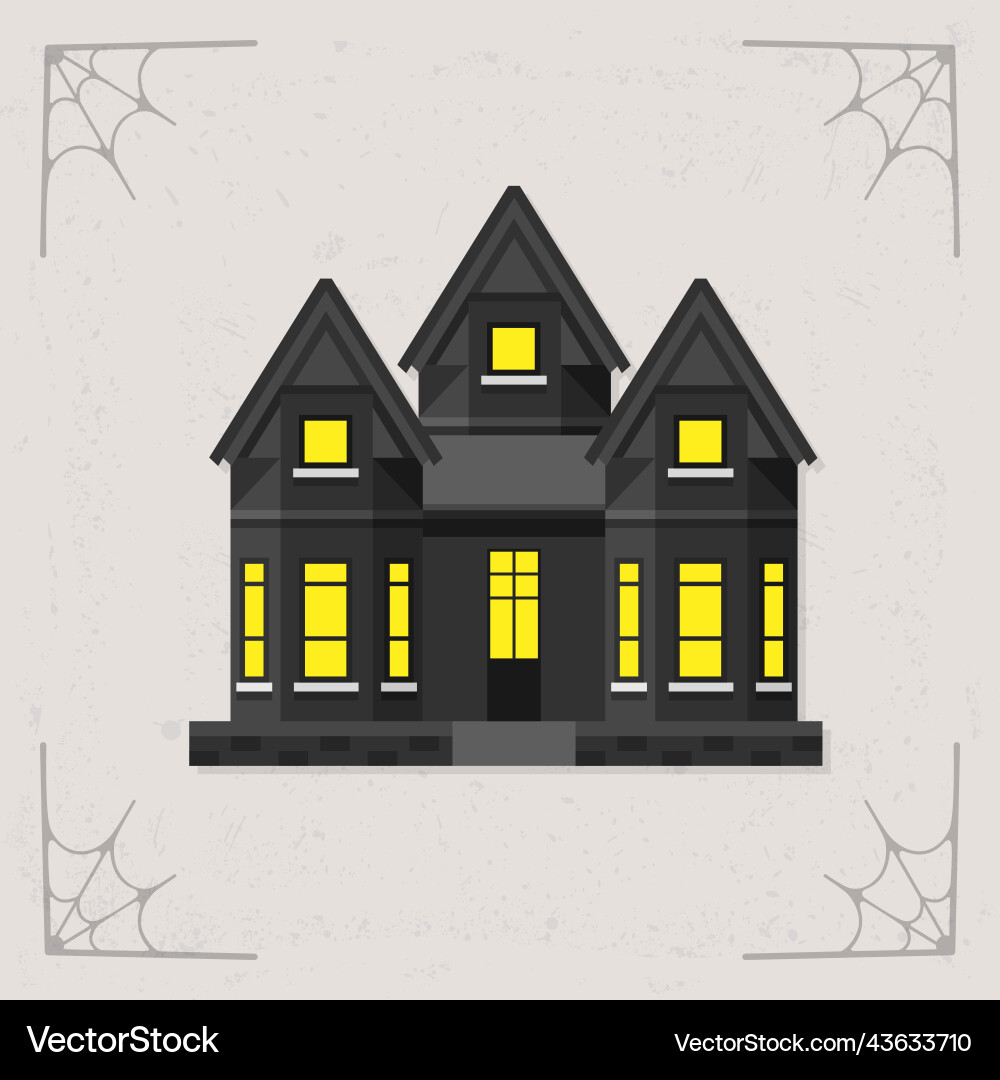 Scary house halloween icon Royalty Free Vector Image