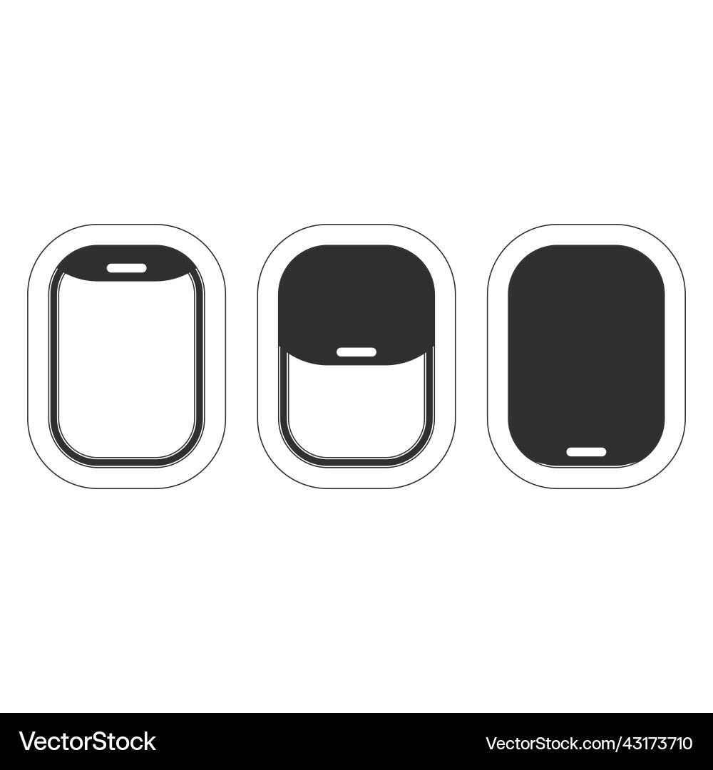 Set of aircraft windows Royalty Free Vector Image