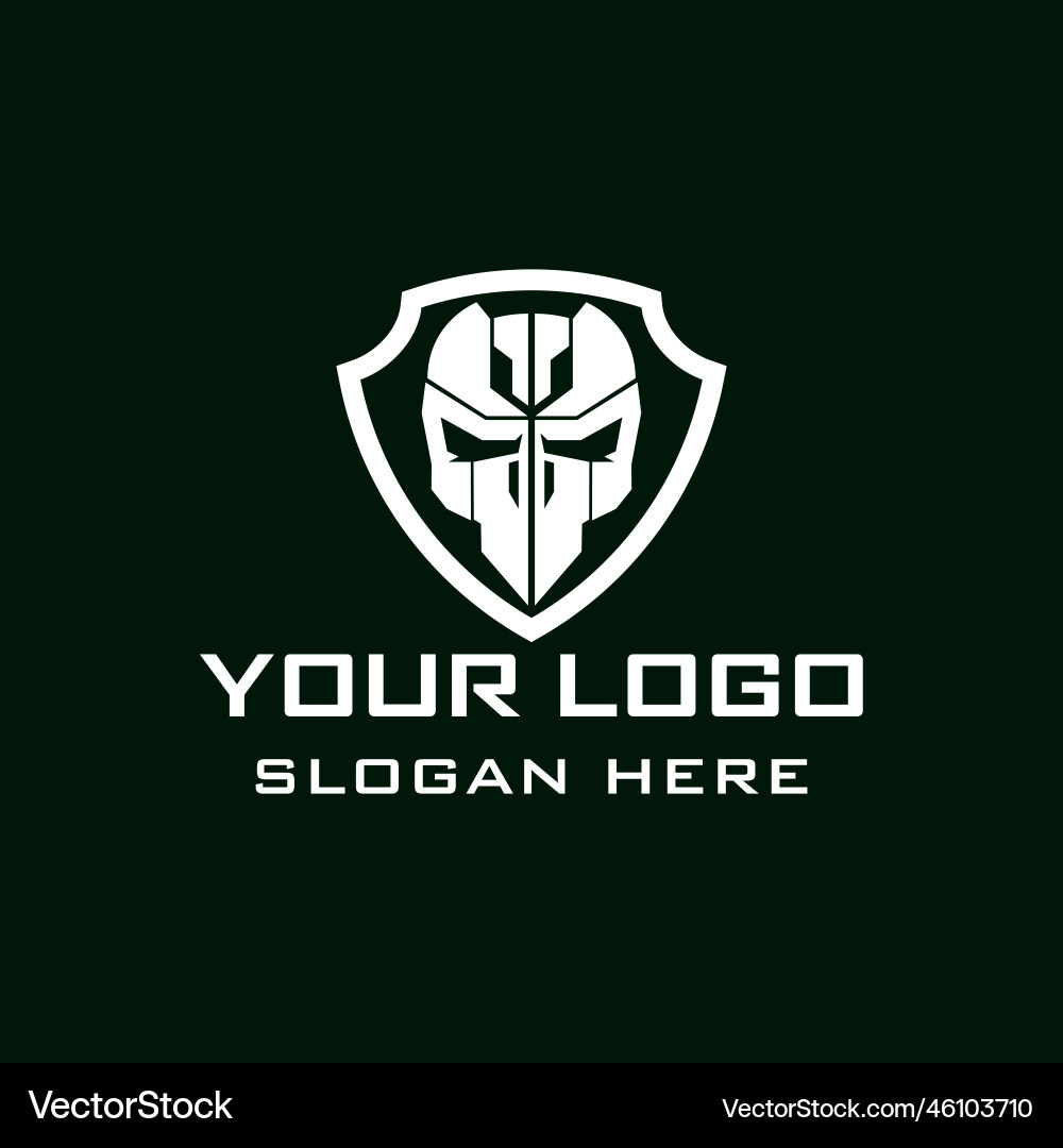 Skull shield logo tactical military skull design Vector Image