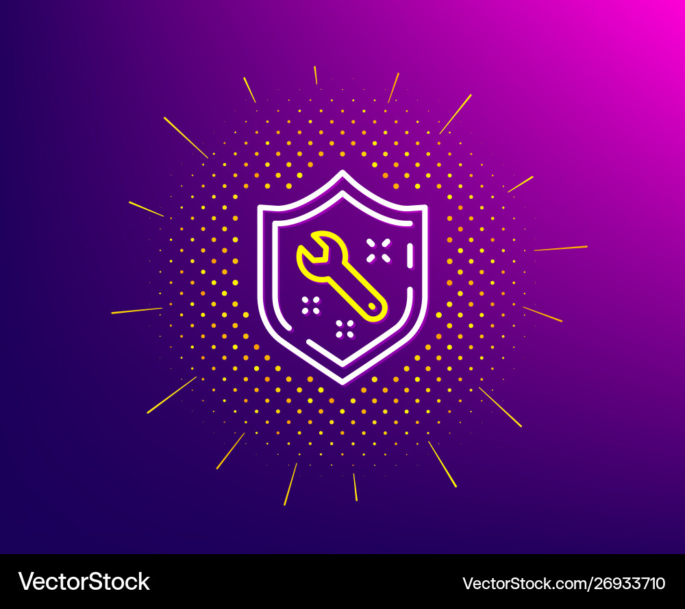 Spanner tool line icon repair service sign Vector Image