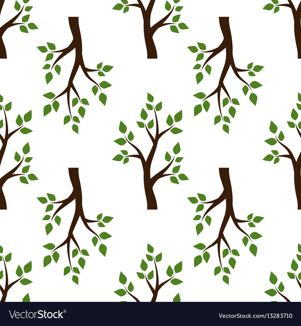 Trees seamless pattern Royalty Free Vector Image