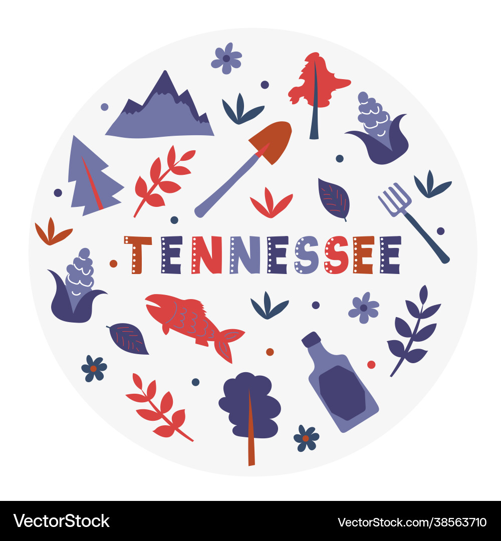 Usa collection tennessee Royalty Free Vector Image