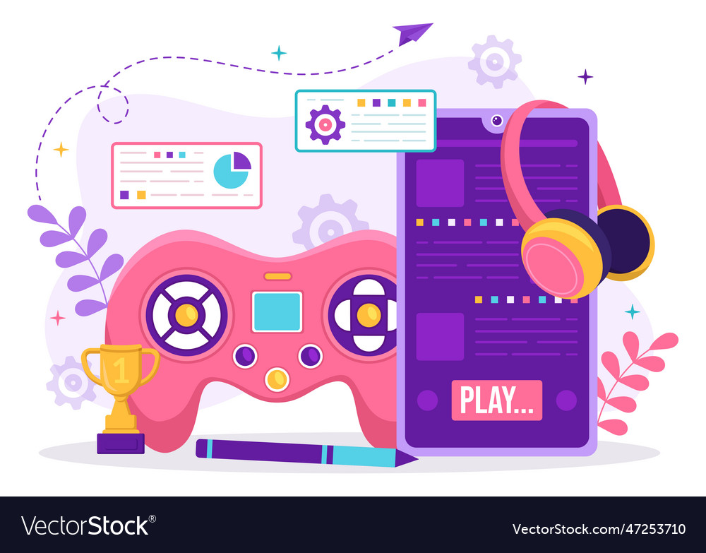 Video game development with games digital Vector Image