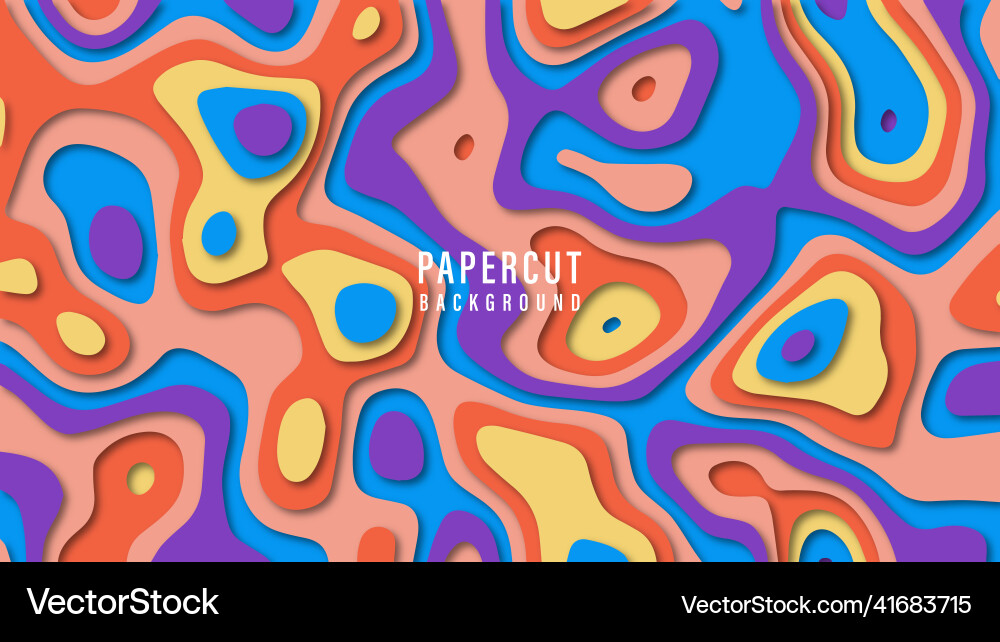 Abstract design background with paper cut shapes Vector Image