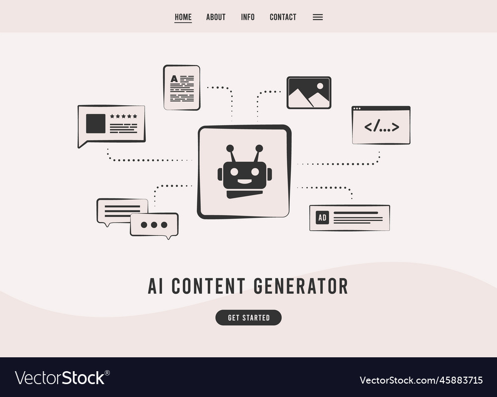 Artificial intelligence content generator and ai Vector Image