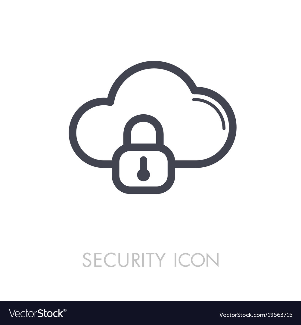 Cloud computer storage with lock icon Royalty Free Vector