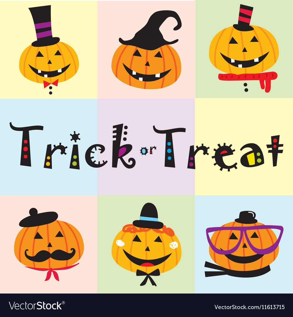 Cute pumpkin pattern Royalty Free Vector Image