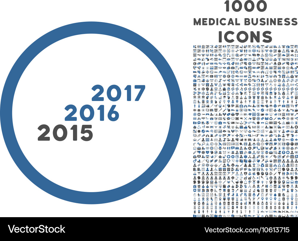 From 2016 to 2017 years rounded icon with 1000 Vector Image