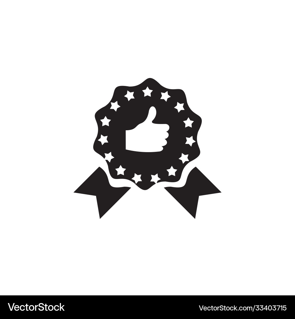 Good rate logo with hand thumb up design template Vector Image