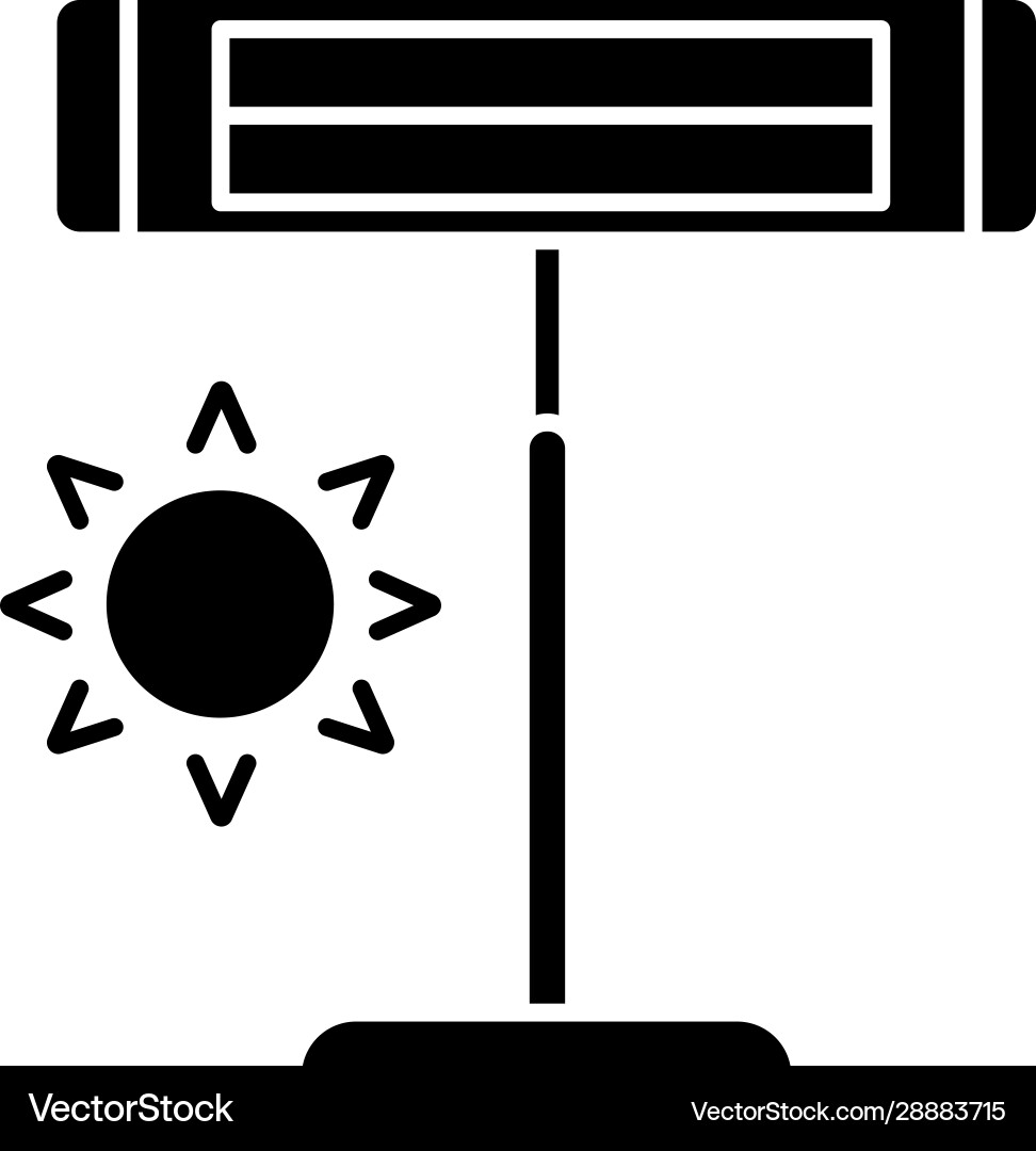 Infrared heater glyph icon Royalty Free Vector Image