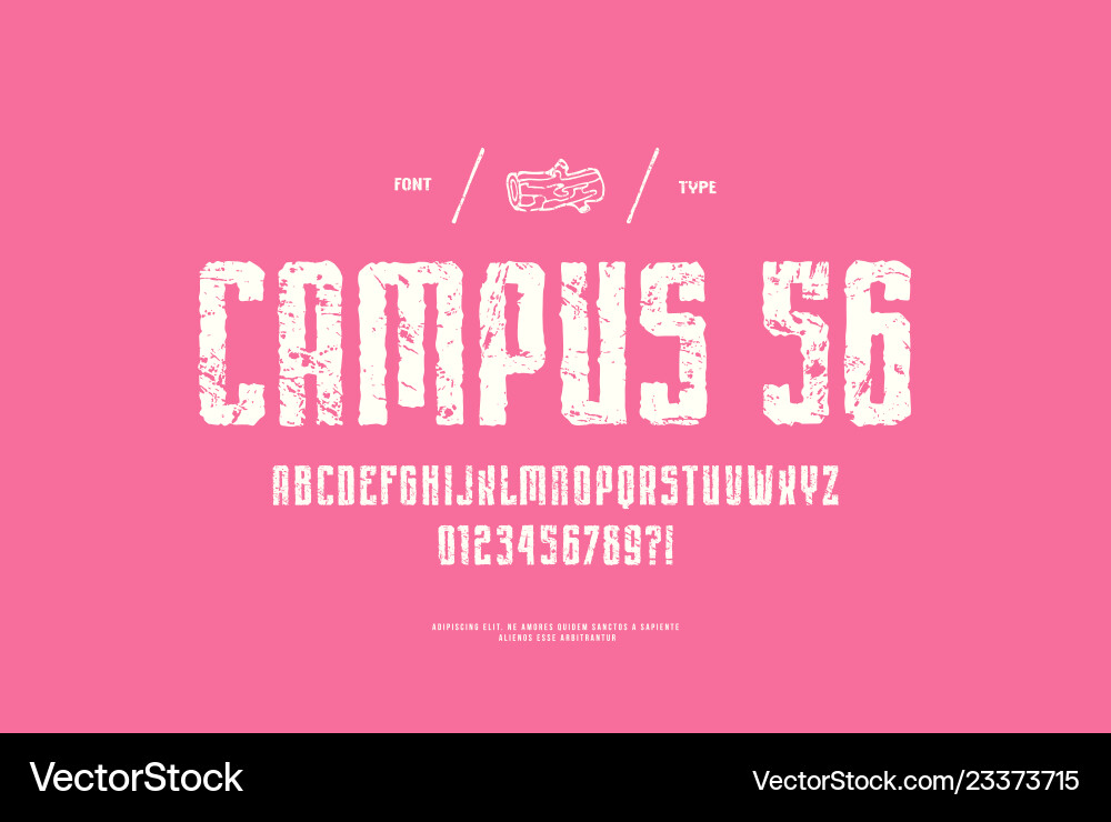 Narrow sans serif handcrafted font Royalty Free Vector Image