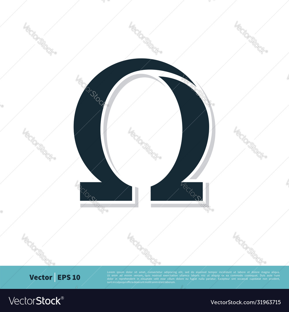Omega icon logo template design eps 10 Royalty Free Vector