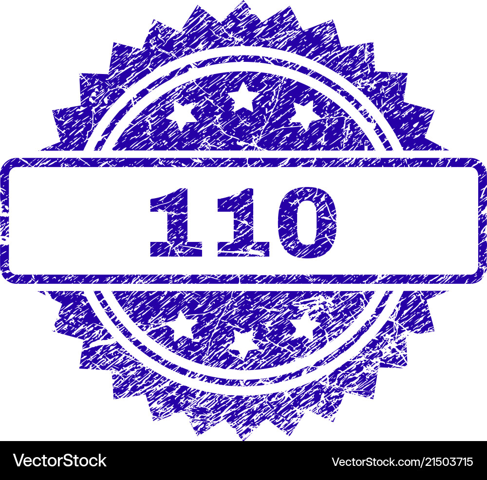 Scratched 110 stamp seal Royalty Free Vector Image