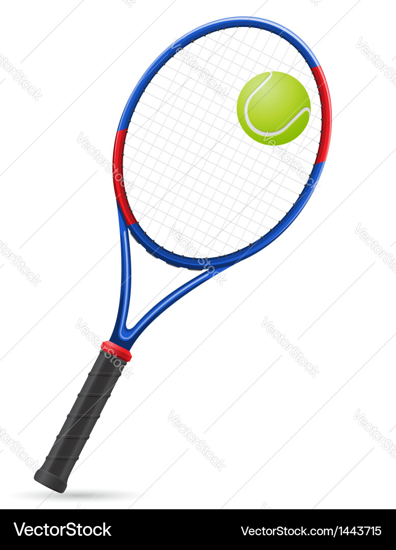 Tennis racket and ball Royalty Free Vector Image