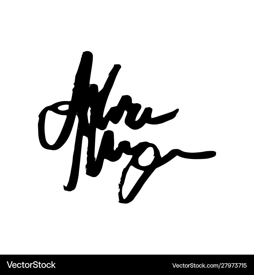 Unreadable handwriting font signature text Vector Image