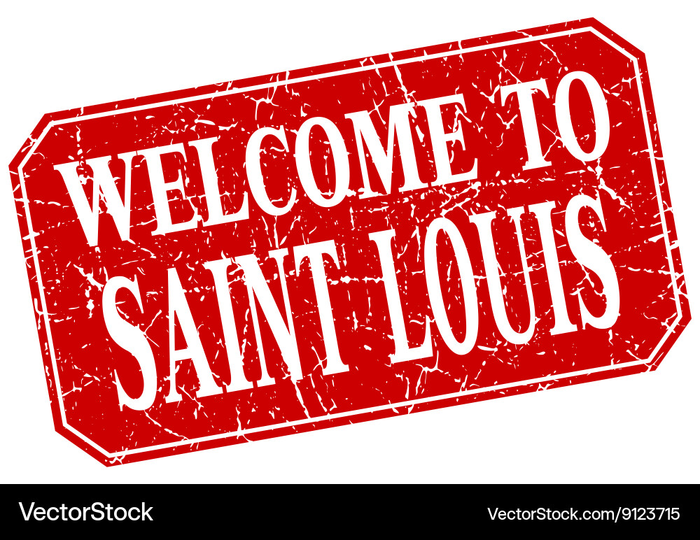 Welcome to saint louis red square grunge stamp Vector Image