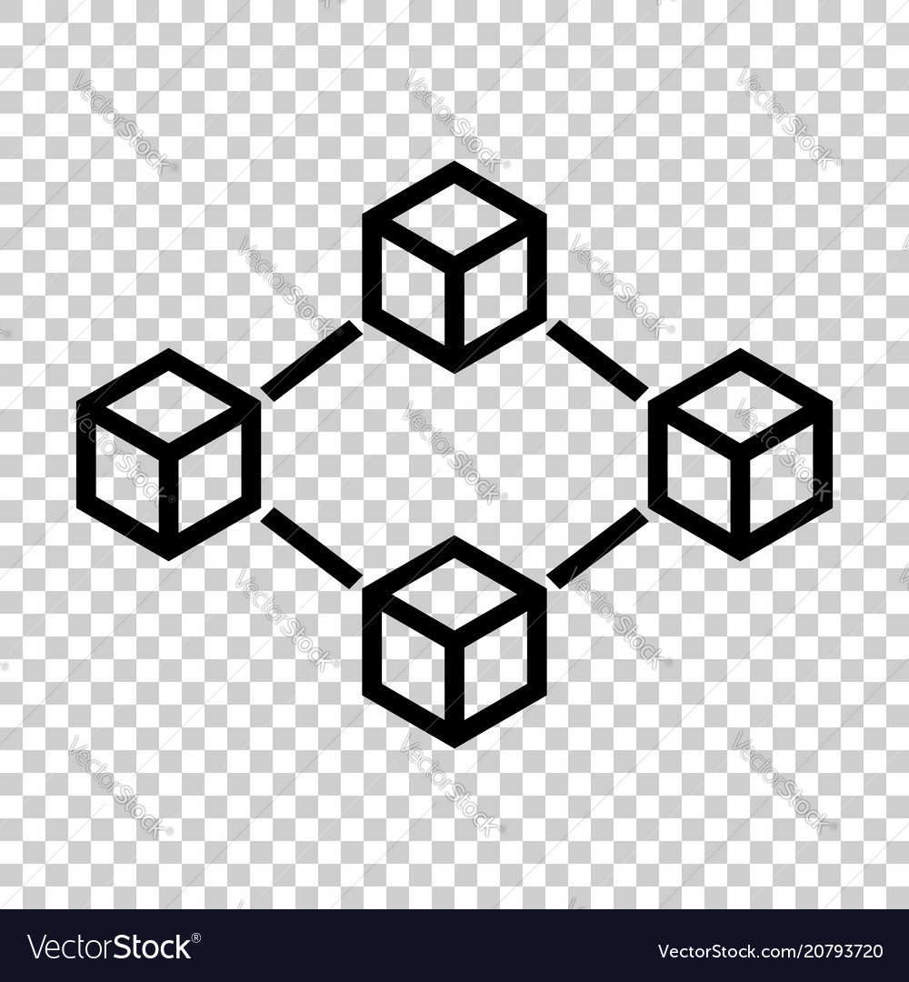 Blockchain technology icon in flat style Vector Image